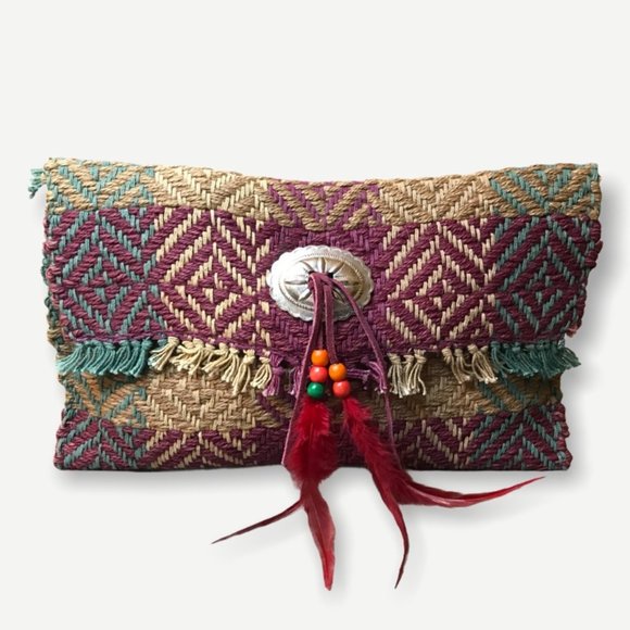 Shrake | Bags | Vintage Shrake Woven Clutch Purse Bolo Tie Western ...